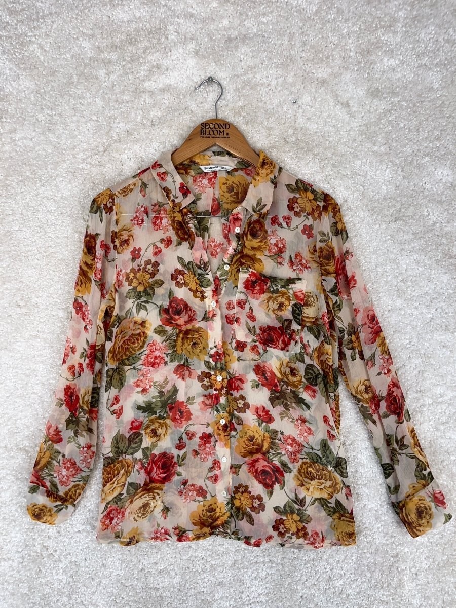 Romantic Floral Blouse- Size: L – Second Bloom